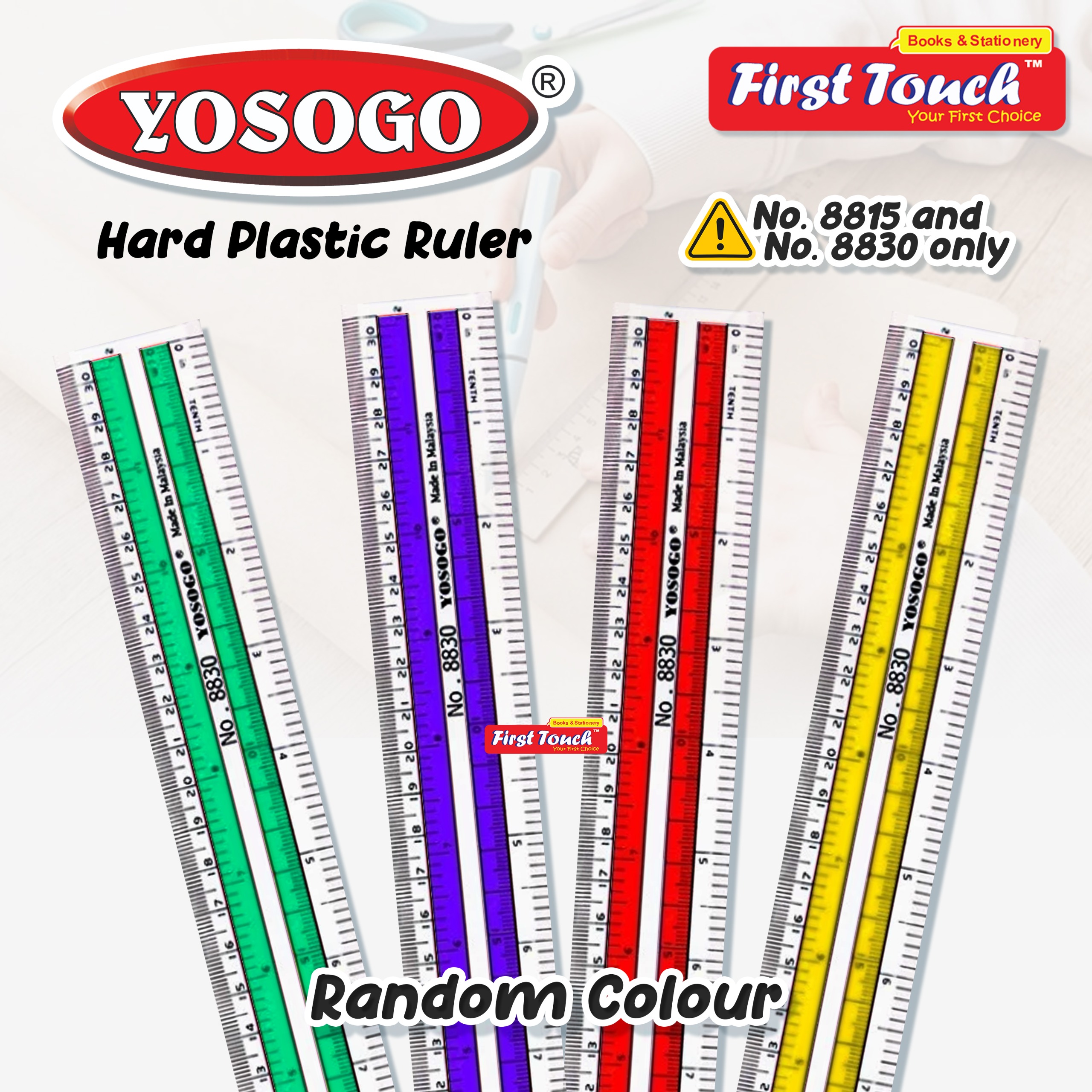 Yosogo Ruler 15cm 30cm Plastic Ruler Straight Ruler Transparent Inch Cm ...
