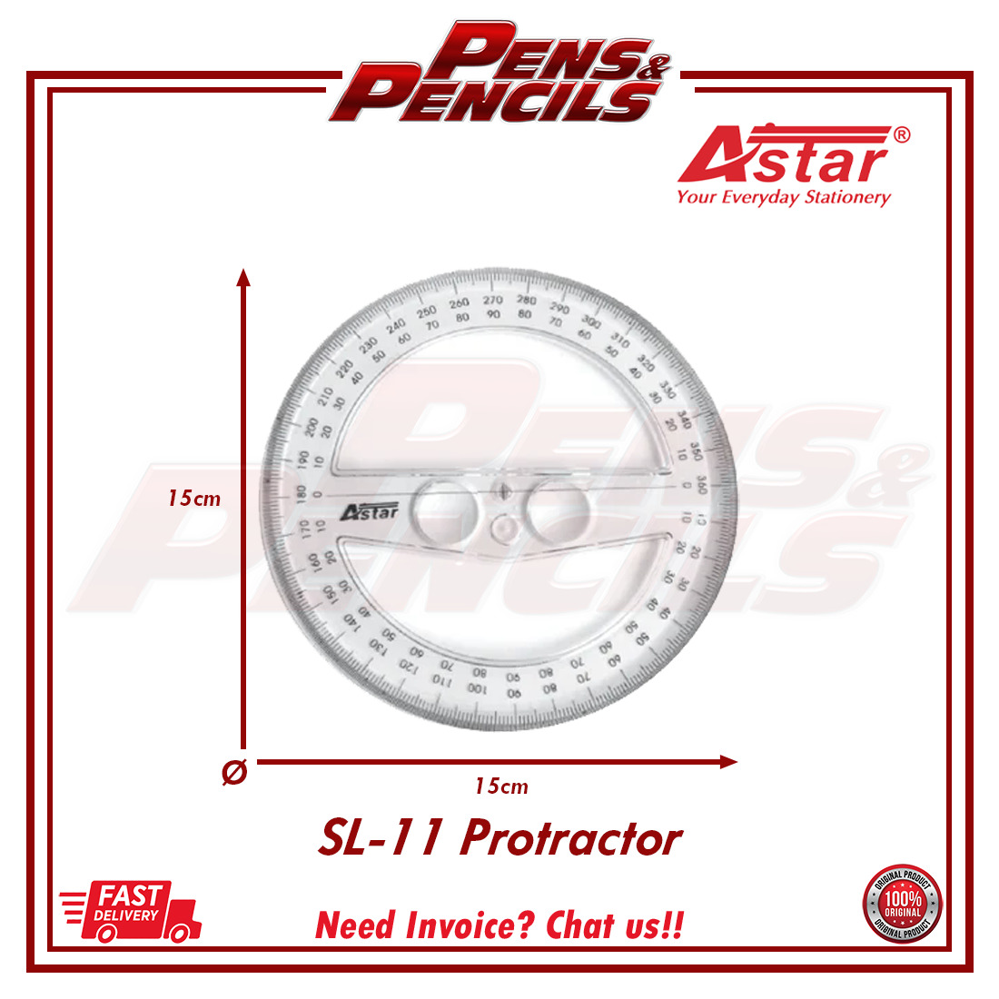 Astar 360 Degree Rounded Ruler with Hole / 360° Protractor SL8 / SL11 ...