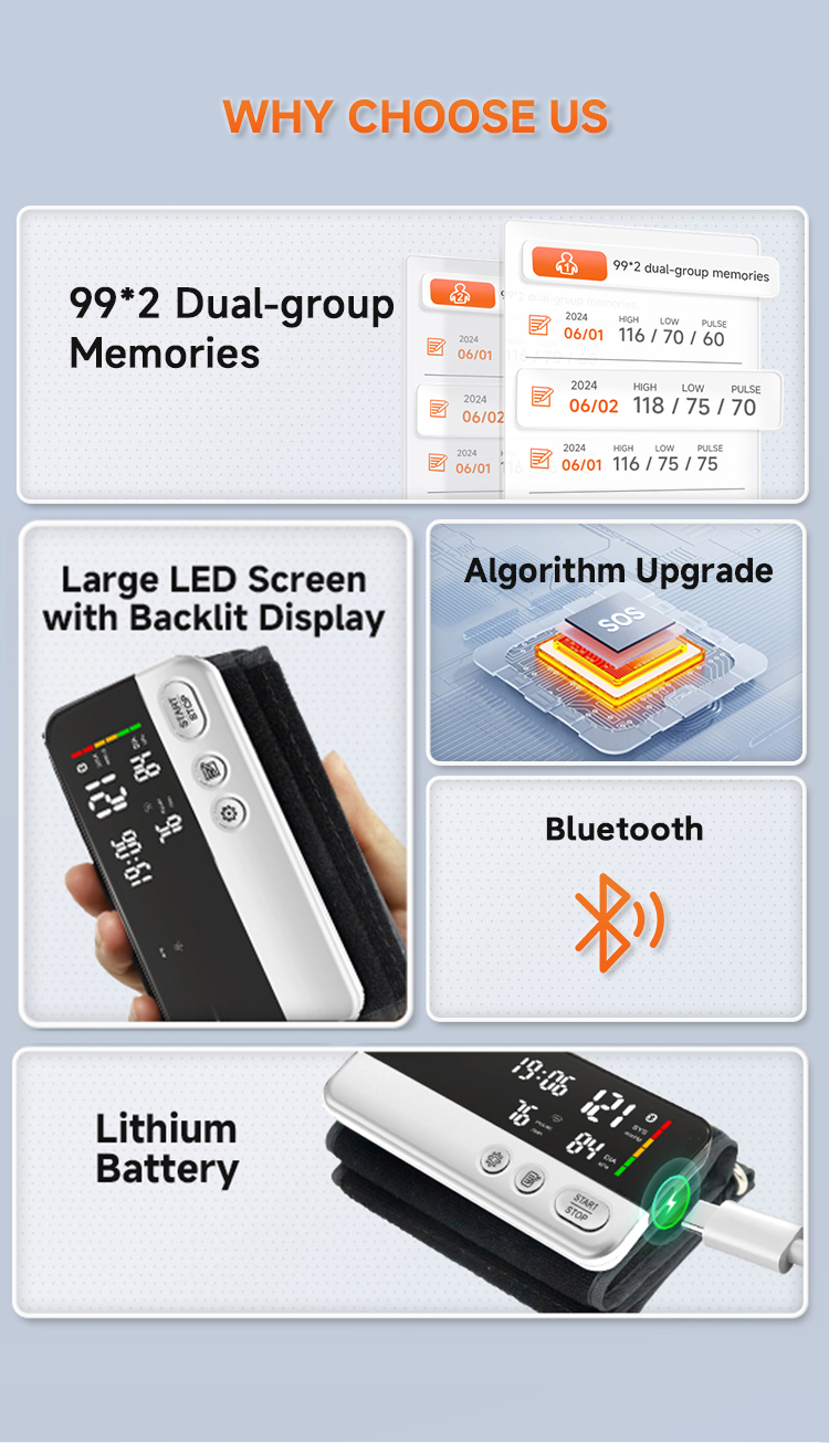 Lepu Medical Bluetooth Wireless APP Rechargeable Upper Arm Blood ...