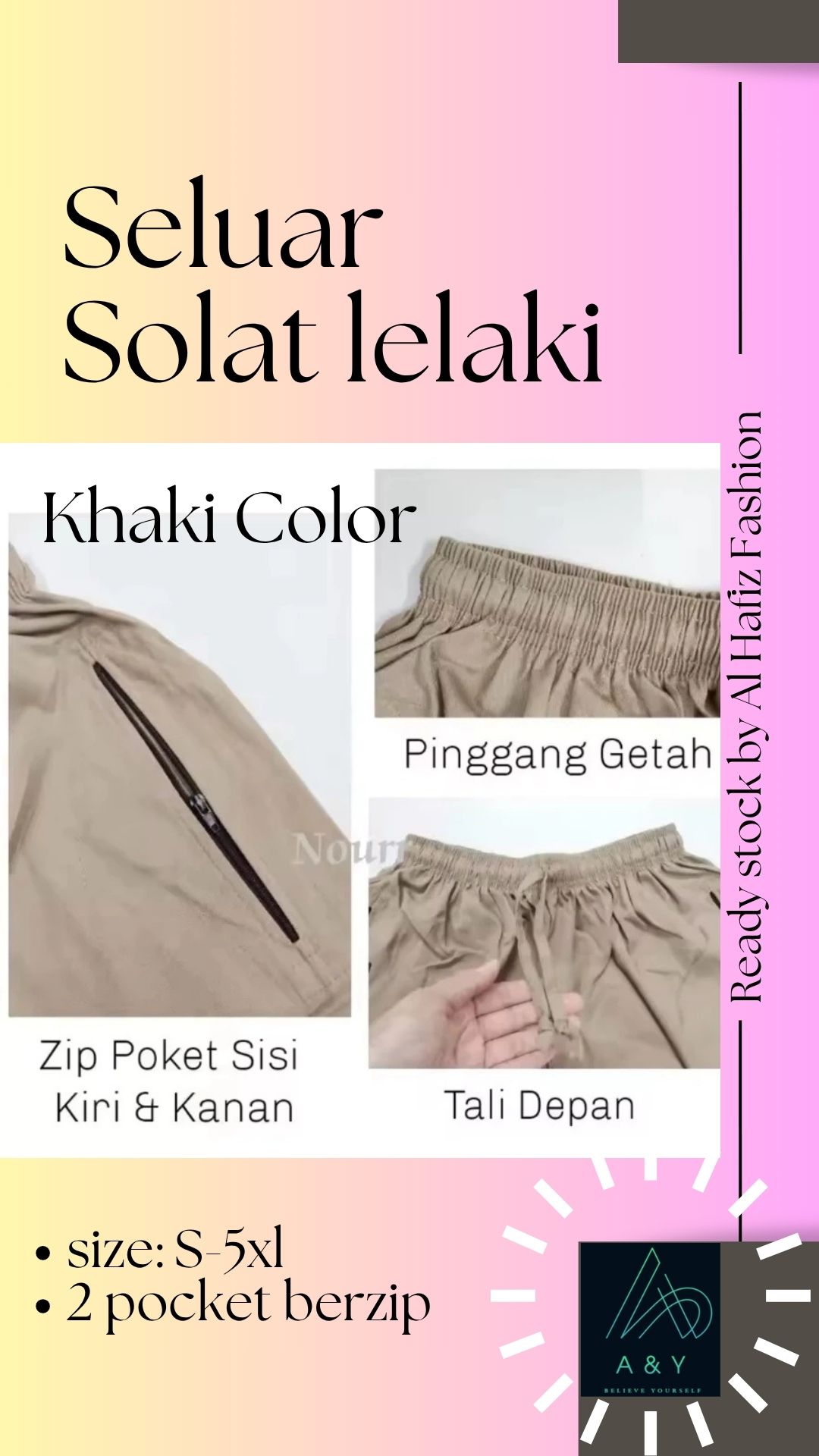 Seluar Solat Lelaki Kain Tebal Cotton by AL HAFIZ FASHION Ready Stock ...