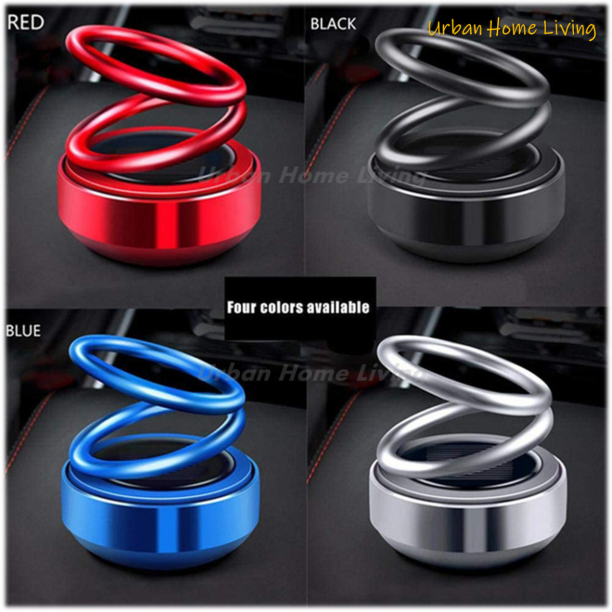 Solar Double Ring Rotating Car Perfume Air Freshener Minyak Wangi ...
