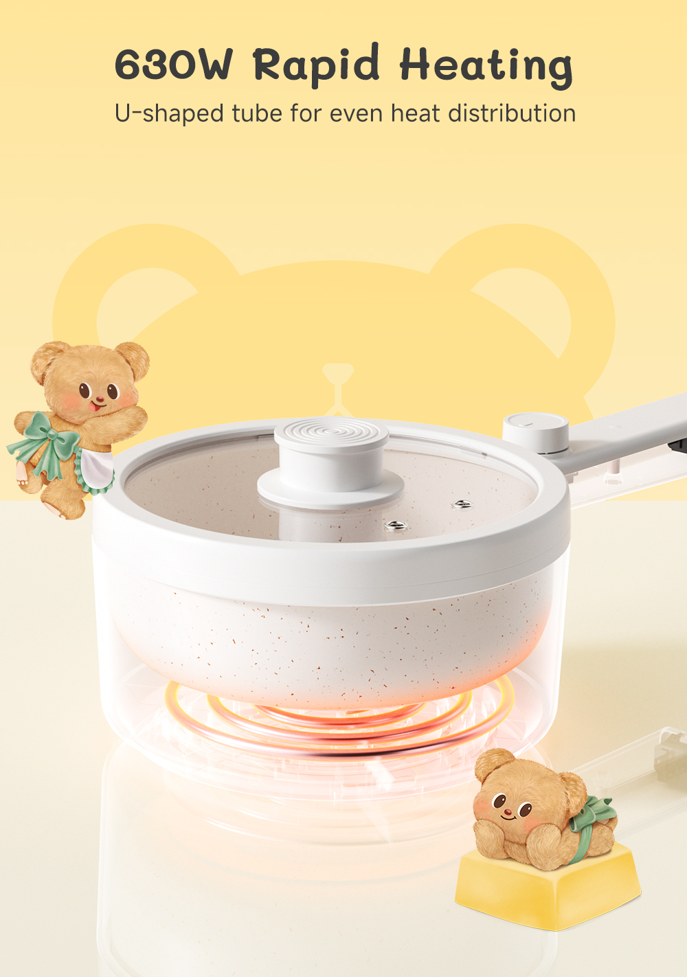 【Simplus×Butterbear】1.5L Non-Stick Electric Multi Cooker With Steamer ...