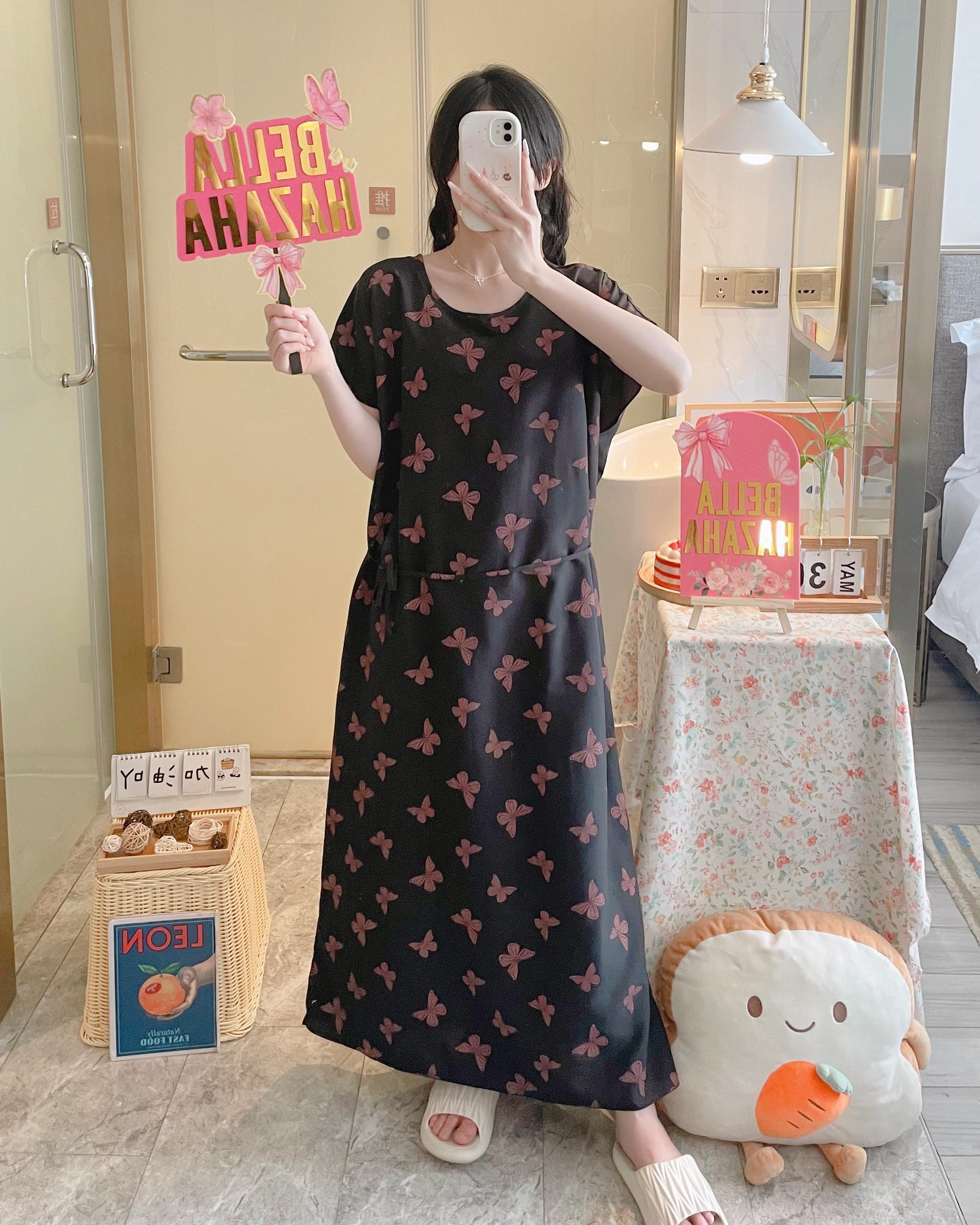 (BELLAHAZAHA)KAFTAN COTTON BUBBLE NO SLEEVE, BAJU TIDUR WANITA, BAJU ...