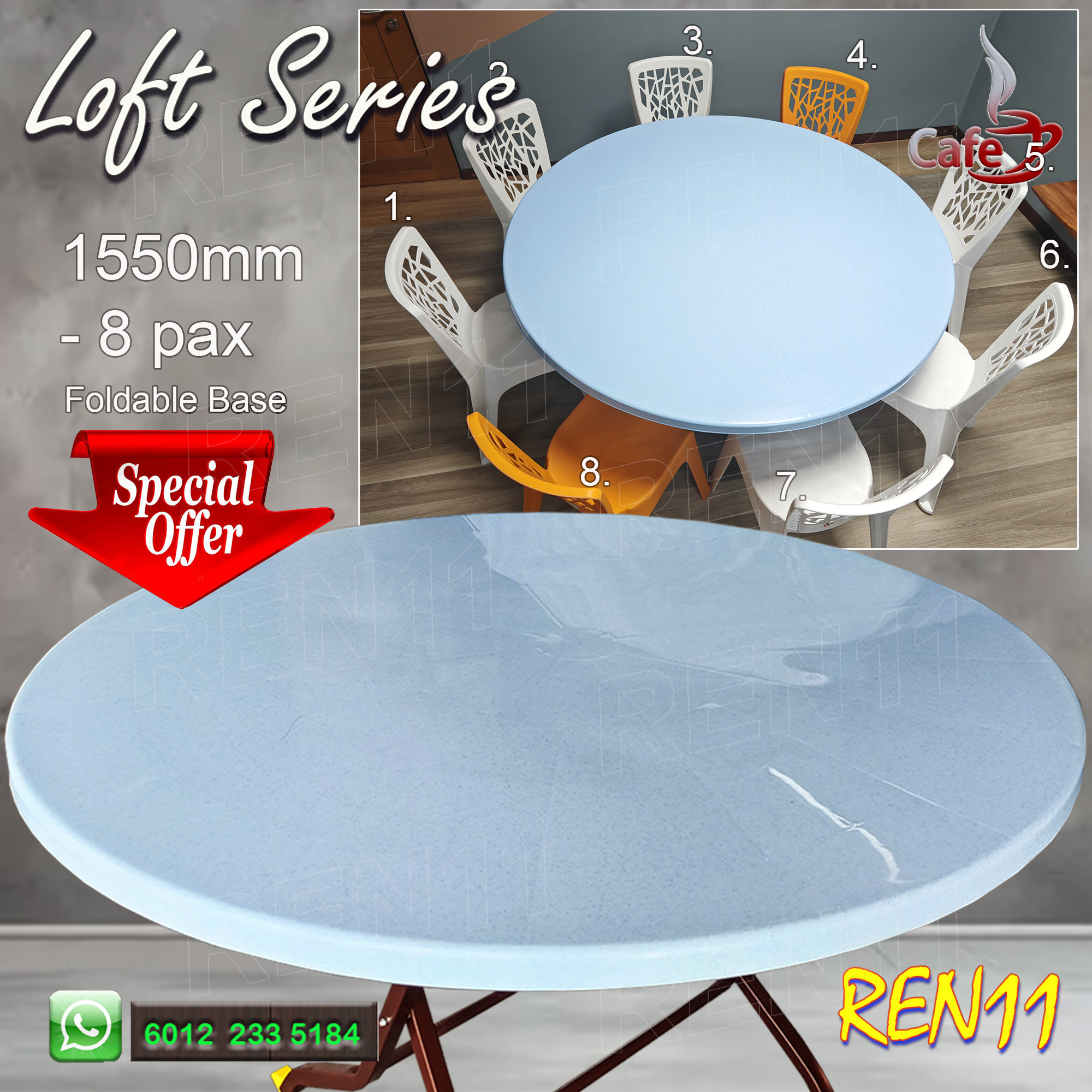 3V ROUND Plastic Table Foldable - Grad A Original with Logo - Klang ...