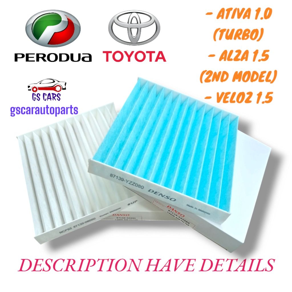 Perodua air cond cabin filter ativa/alza 2nd model/toyota veloz 1.5 ...
