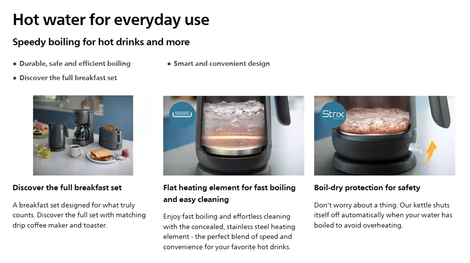 Philips 2020W 1000 Series Kettle (1.7L) HD9314/90 | Shopee Malaysia