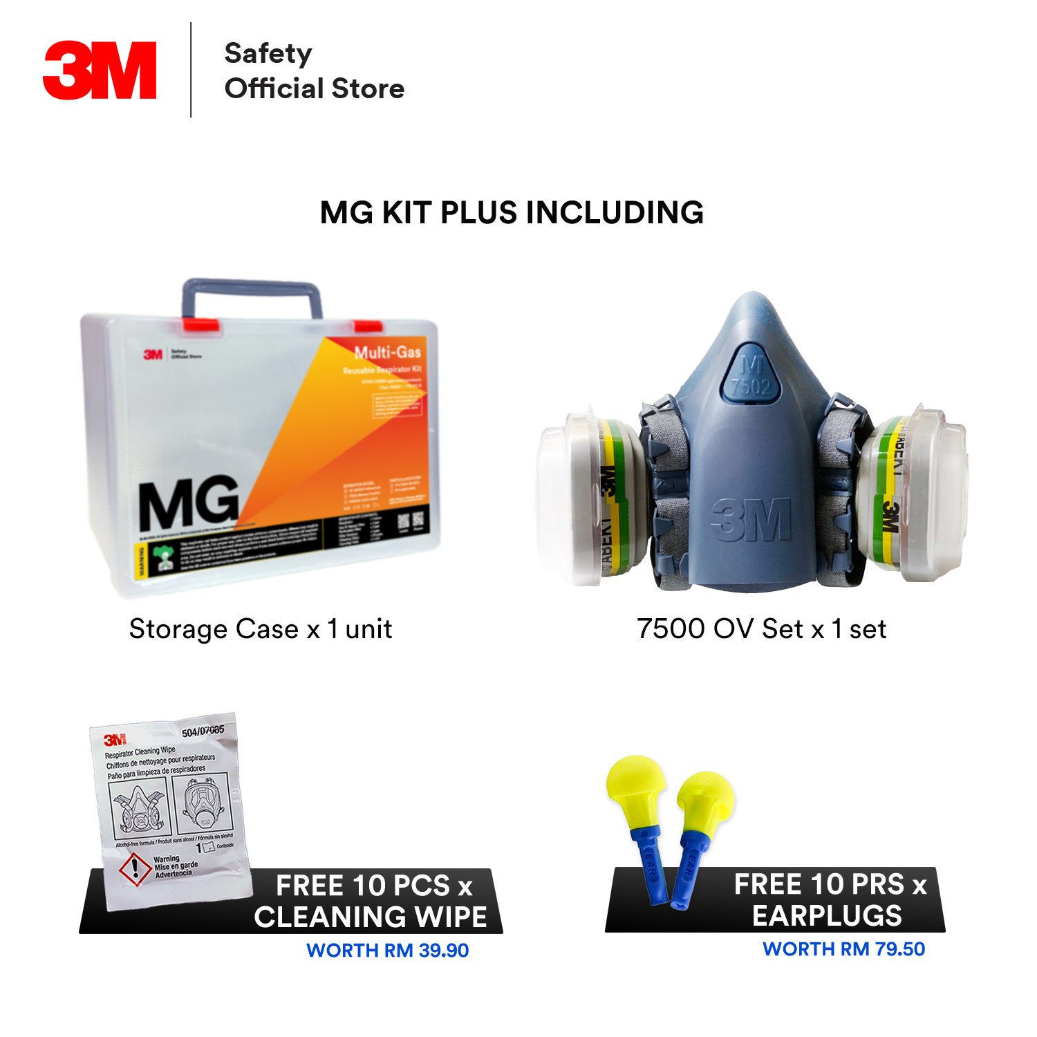 3M™ Ultimate Comfort Multi Chemical/Gas Respirator Set 7500 Series ...