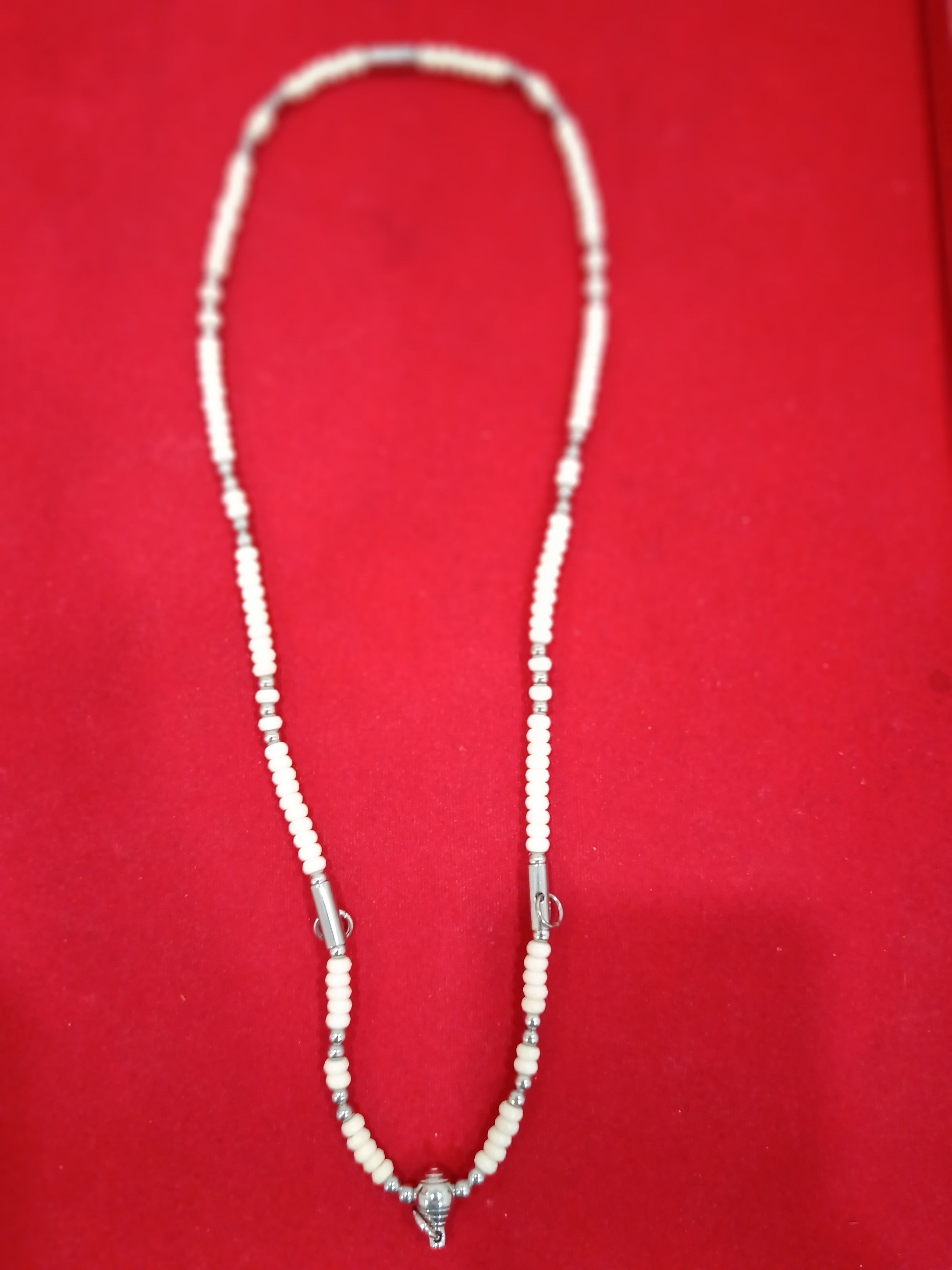 Authentic Thai Amulet Necklace – White Coconut Shell Beads | 3-Hook ...