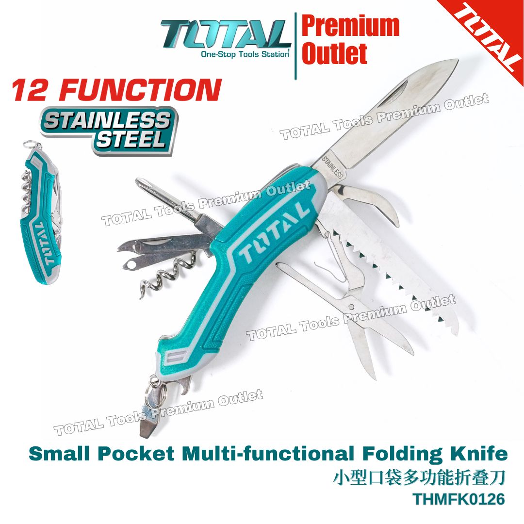 TOTAL Tools Compact Pocket Multi-functional Folding Knife 12 function 小型口袋多功能折叠刀 - THMFK0126 ...