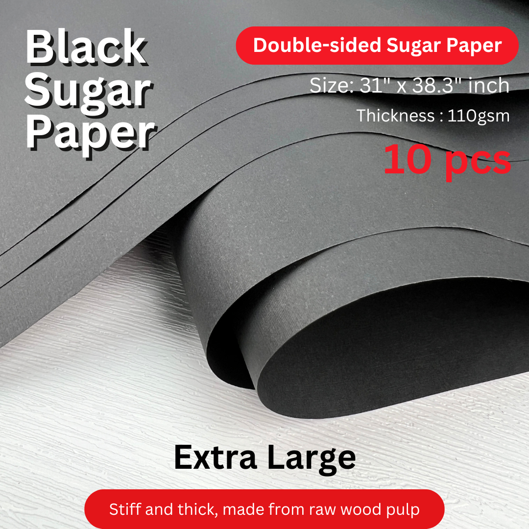 Black Sugar Paper 110gsm (10 Sheets) Large Size Craft & Gift Use ...