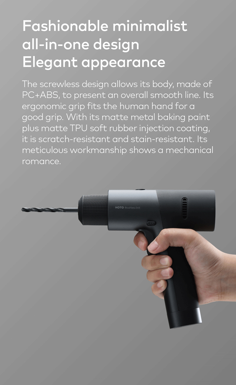 HOTO Cordless Brushless Electric Drill Hardware Tool (12V) Rechargeable ...