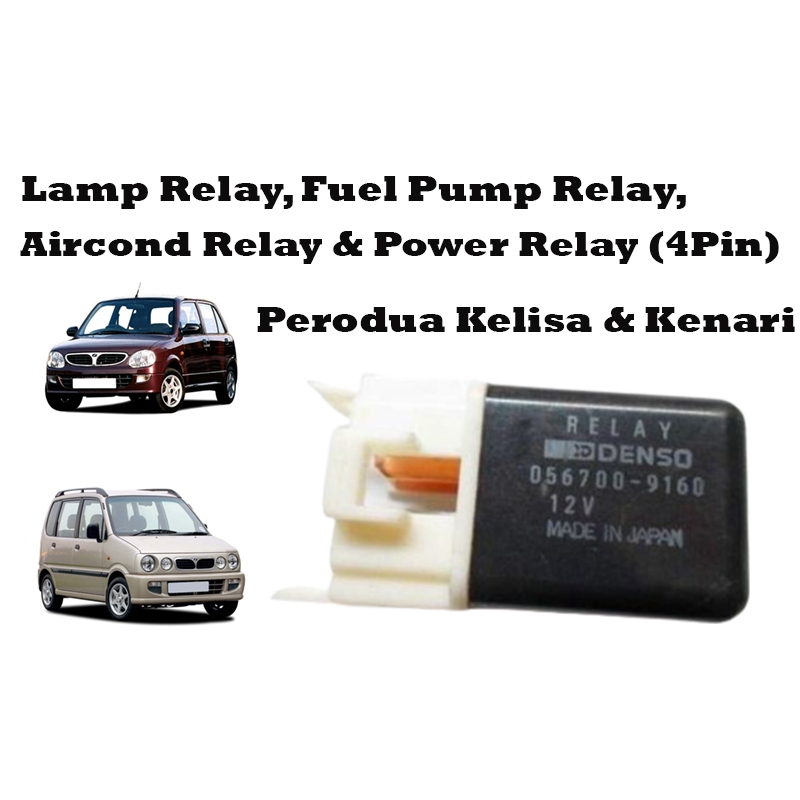 Denso Air Conditioning Relay - 4-Pin Power Relay 056700-9160, 12V for ...
