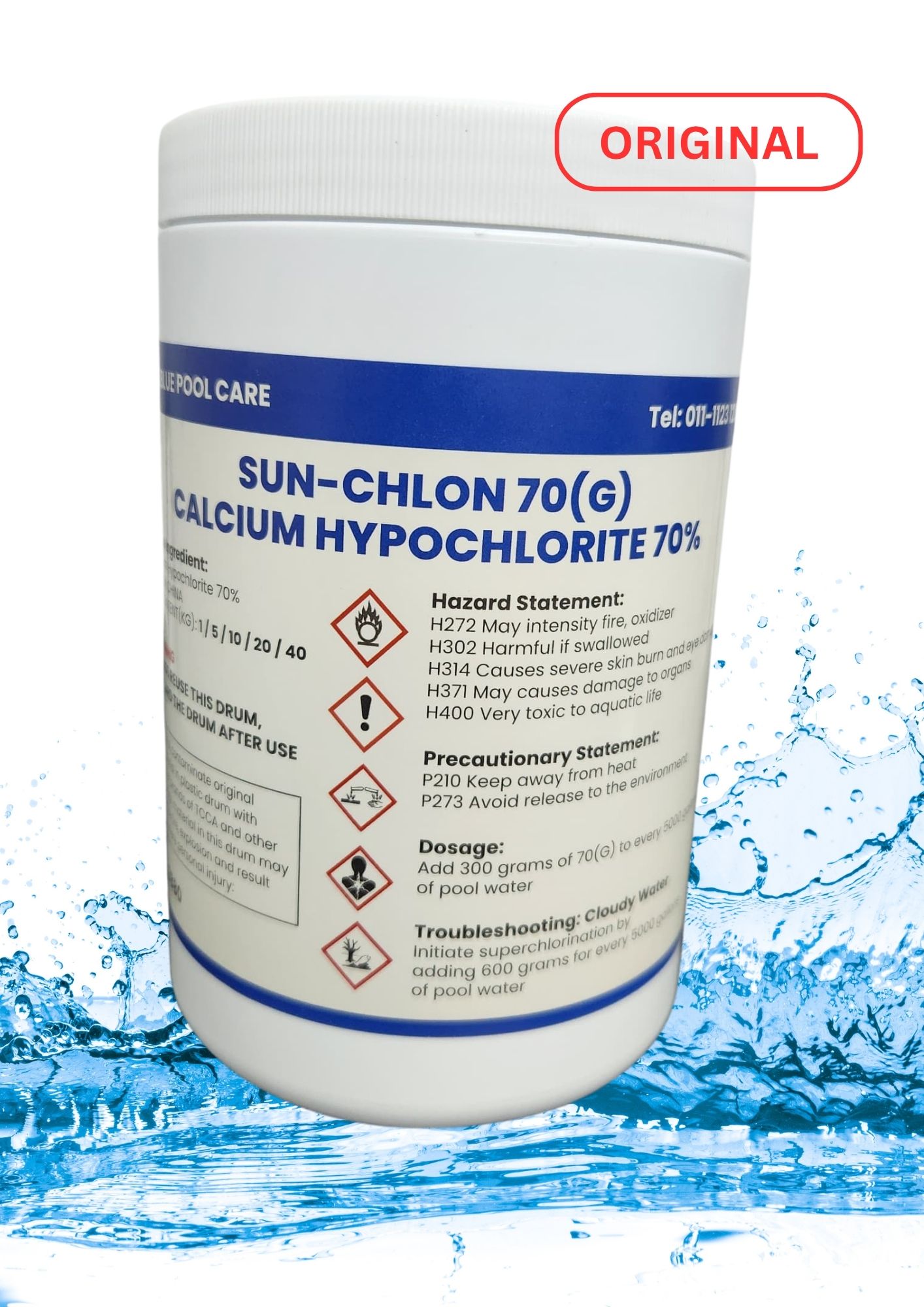 Chlorine Klorin 1KG SUN-CHLON 70% Granules / Calcium Hypochlorite 70% ...