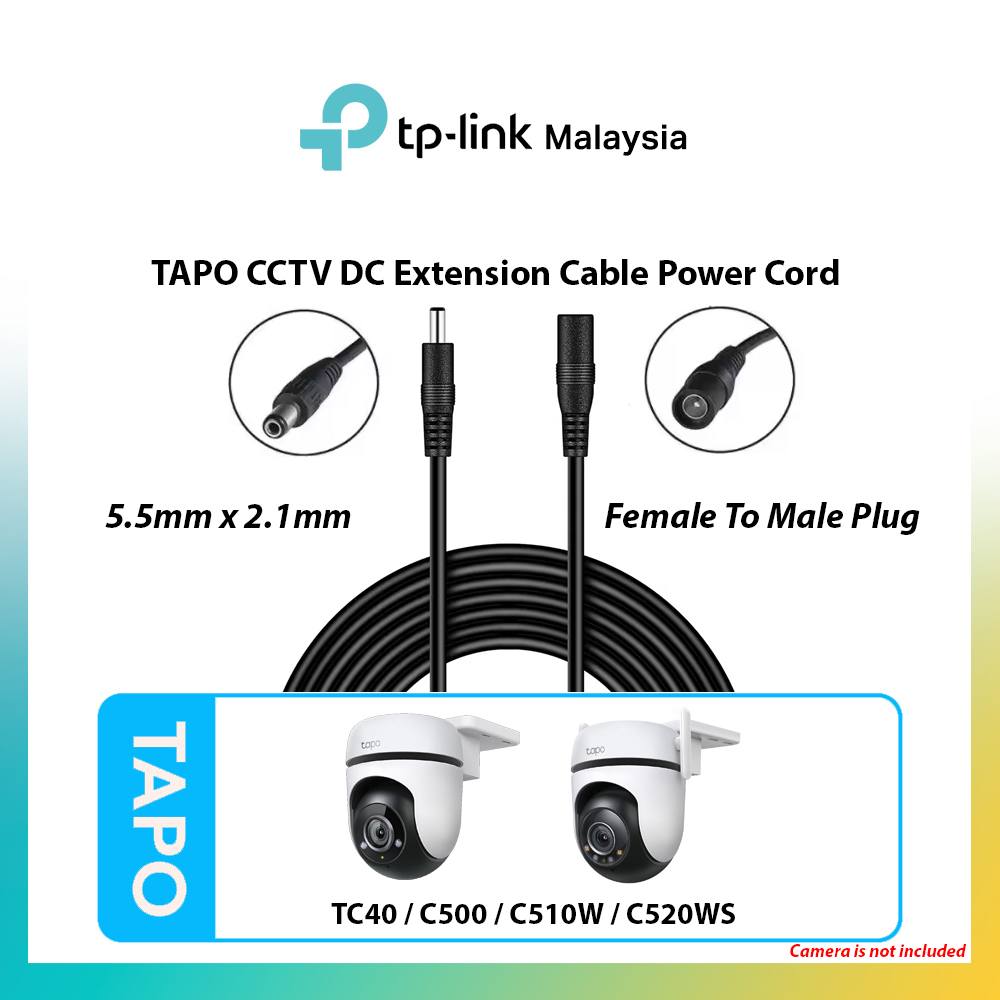 CCTV DC Extension Cable Power Cord 12V Male Female Compatible TP-Link ...
