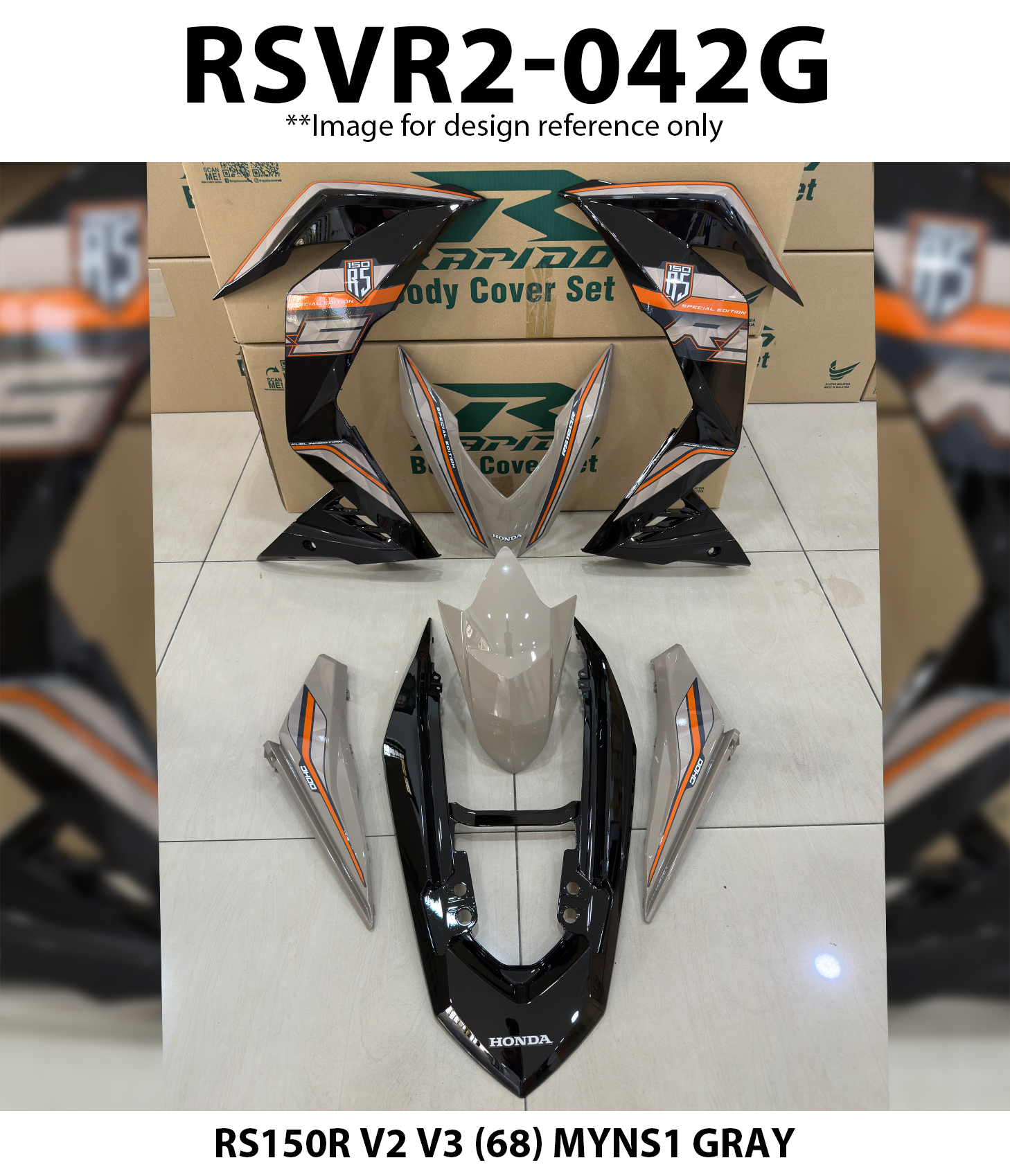 HONDA Rs-150r Rs150r V1 V2 V3 (68) Red Blue Dunhill Cover Set Sticker ...