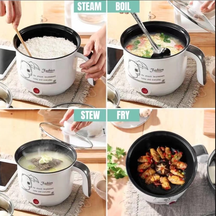 1.8L Electric Cooker + Tray –Non-Stick Mini Rice Cooker for Steamer ...