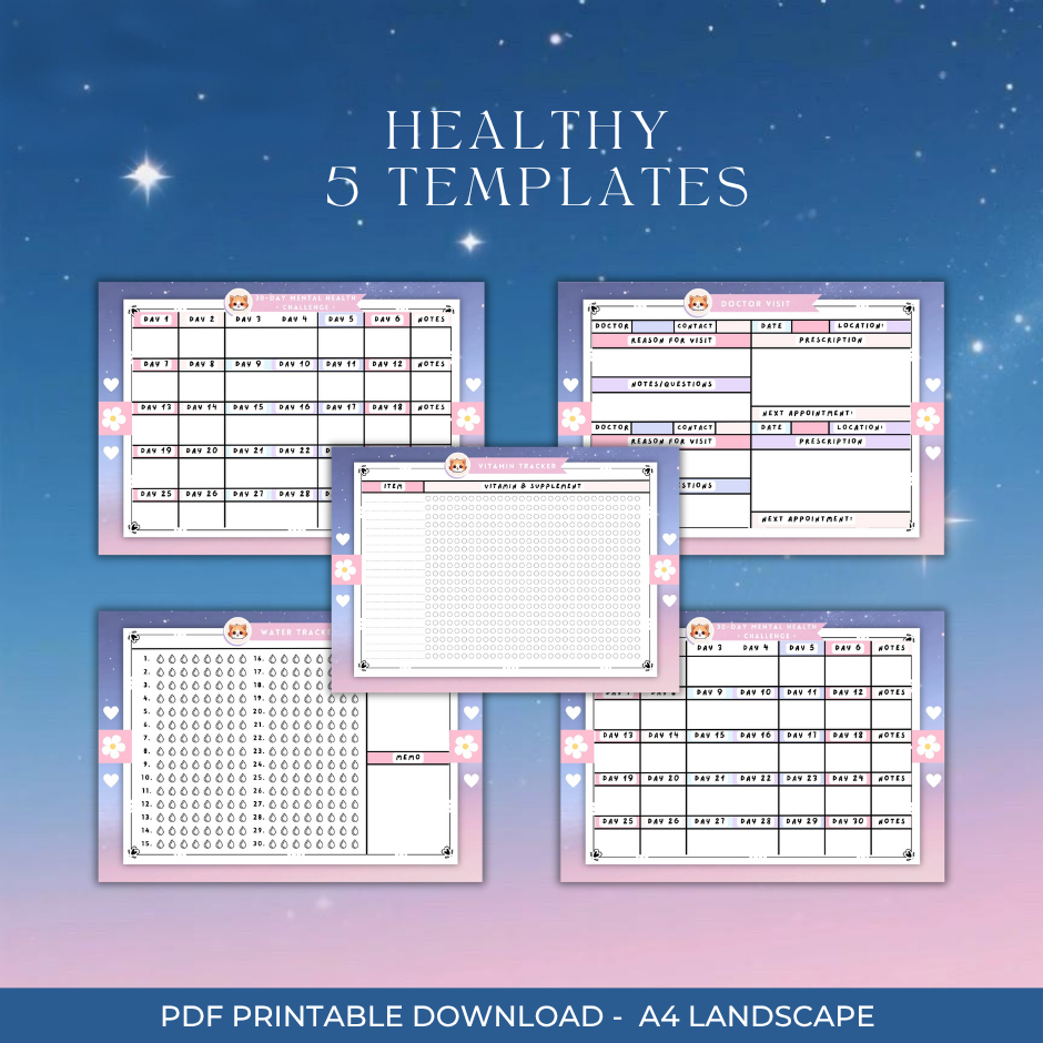 Cute Cat Theme Printable Planner Weekly Monthly Daily Productivity ...