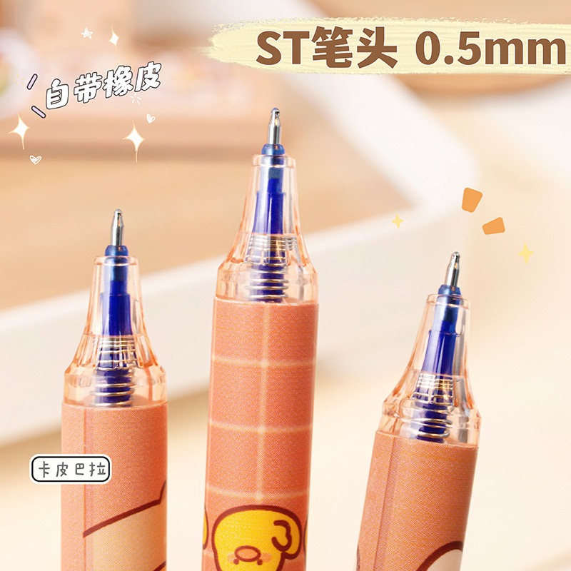 Pen Gel Dakwat Biru Boleh Padam 6IN1 Capybara Side Press Design Perfect ...