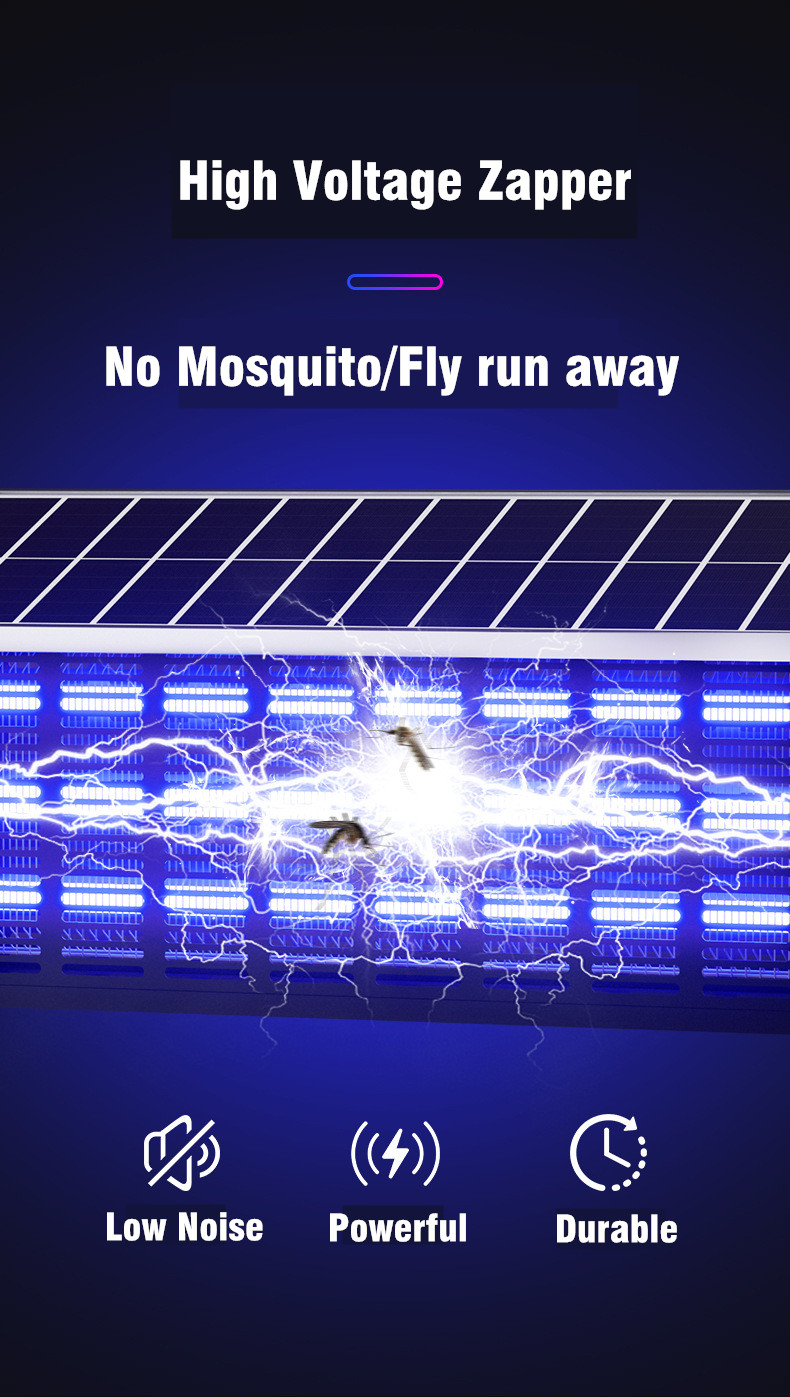 Solar Mosquito Killer Pest Control Electric Zapper LED Ultraviolet Lamp ...