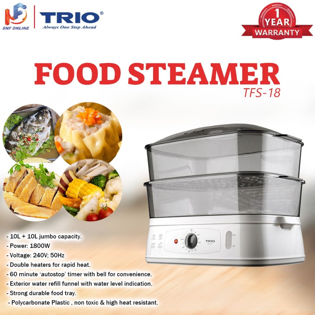 Trio Pengukus Makanan Food Steamer 2 Tier ( 20L ) TFS-18 TFS18 | Shopee ...
