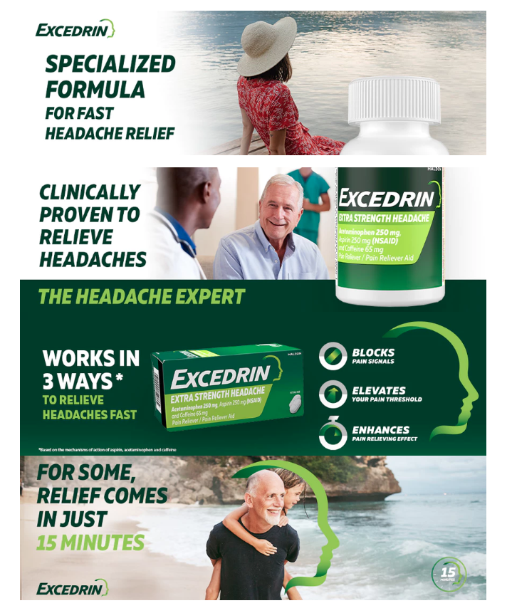 Excedrin Extra Strength Pain Relief Caplets | Excedrin PM Headache ...