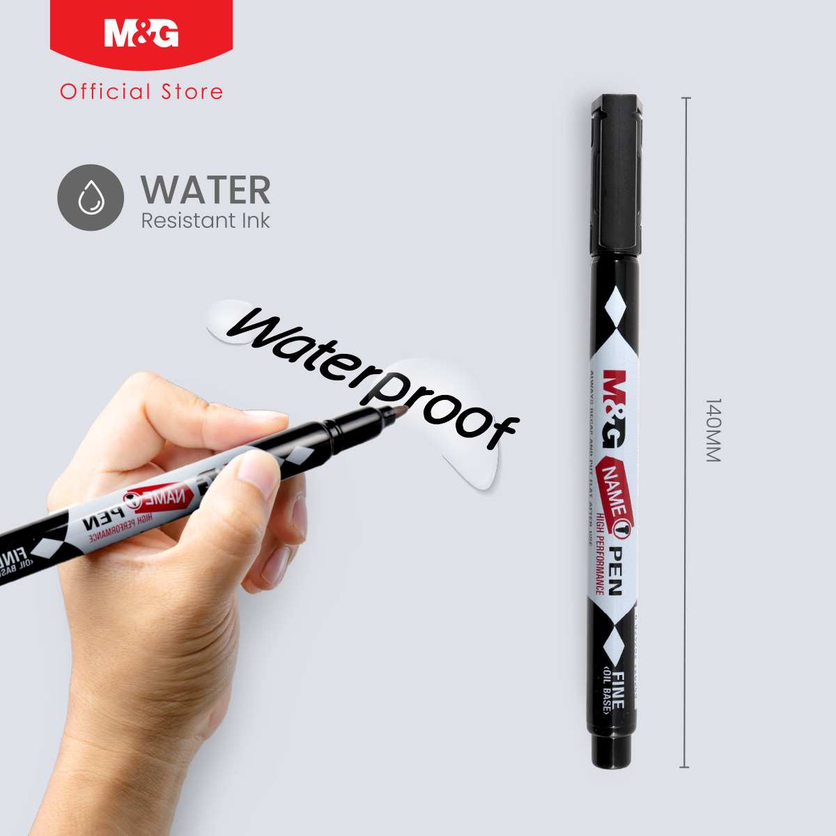 Pen Marker Nama Mini M&G – Kalis Air | 3 Warna | Ujung Halus | Tulisan ...
