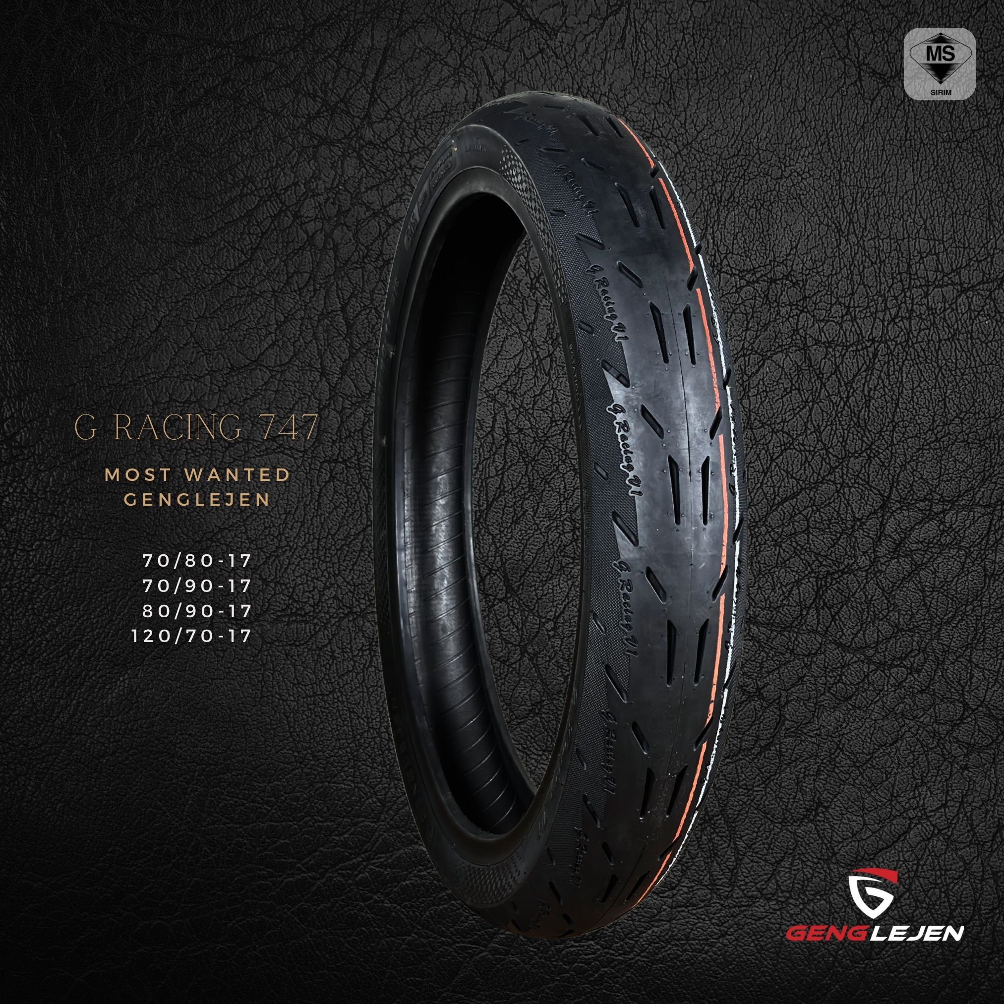 🔥GENGLEJEN🔥 G RACING V1 747 Tayar Motor Tubeless 80/90-17 /70/90-17 ...