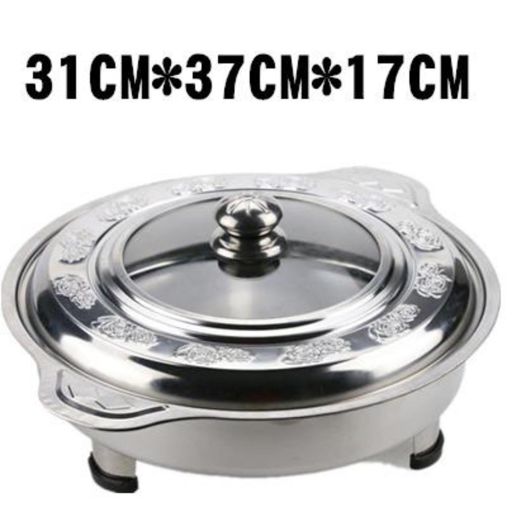 Stainless Steel Buffet Round Tray (5 Sets) - 31CM Catering Food ...
