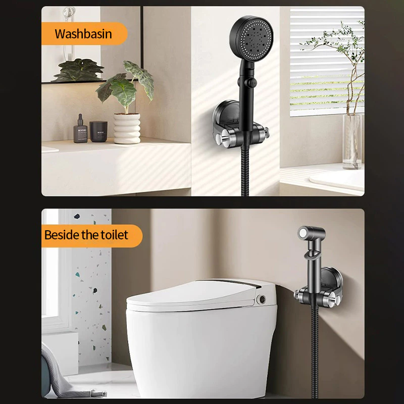 Shower head holder Showerhead Bracket No Punching Suction Cup Movable ...