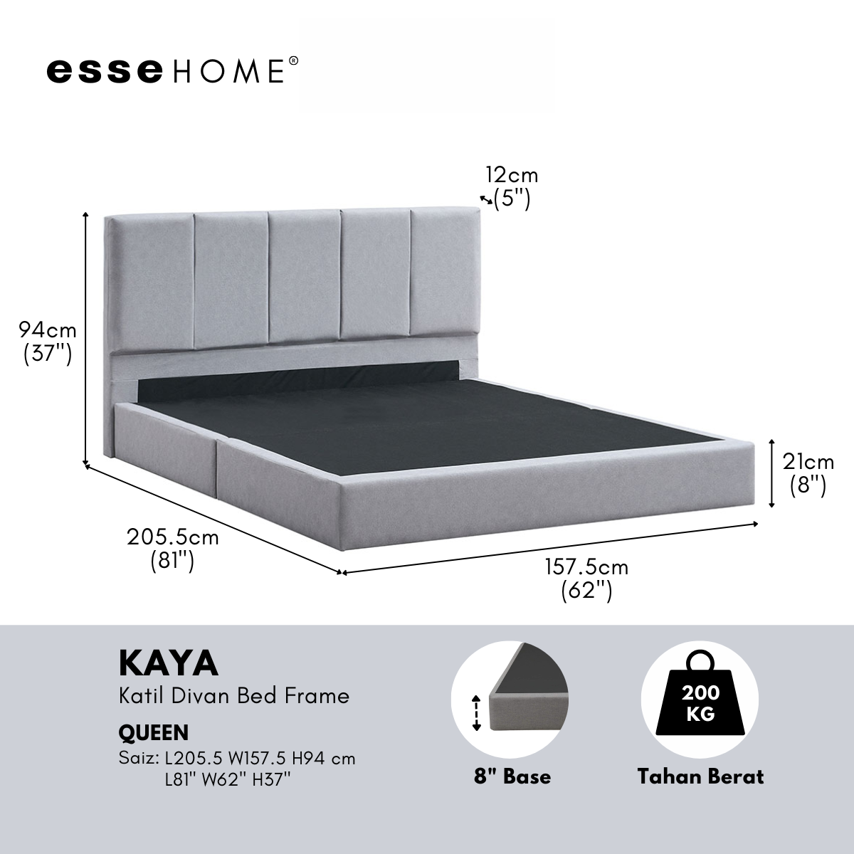 EsseHome Katil Divan Bed Frame Katil Fabrik Saiz Single / Queen / King ...