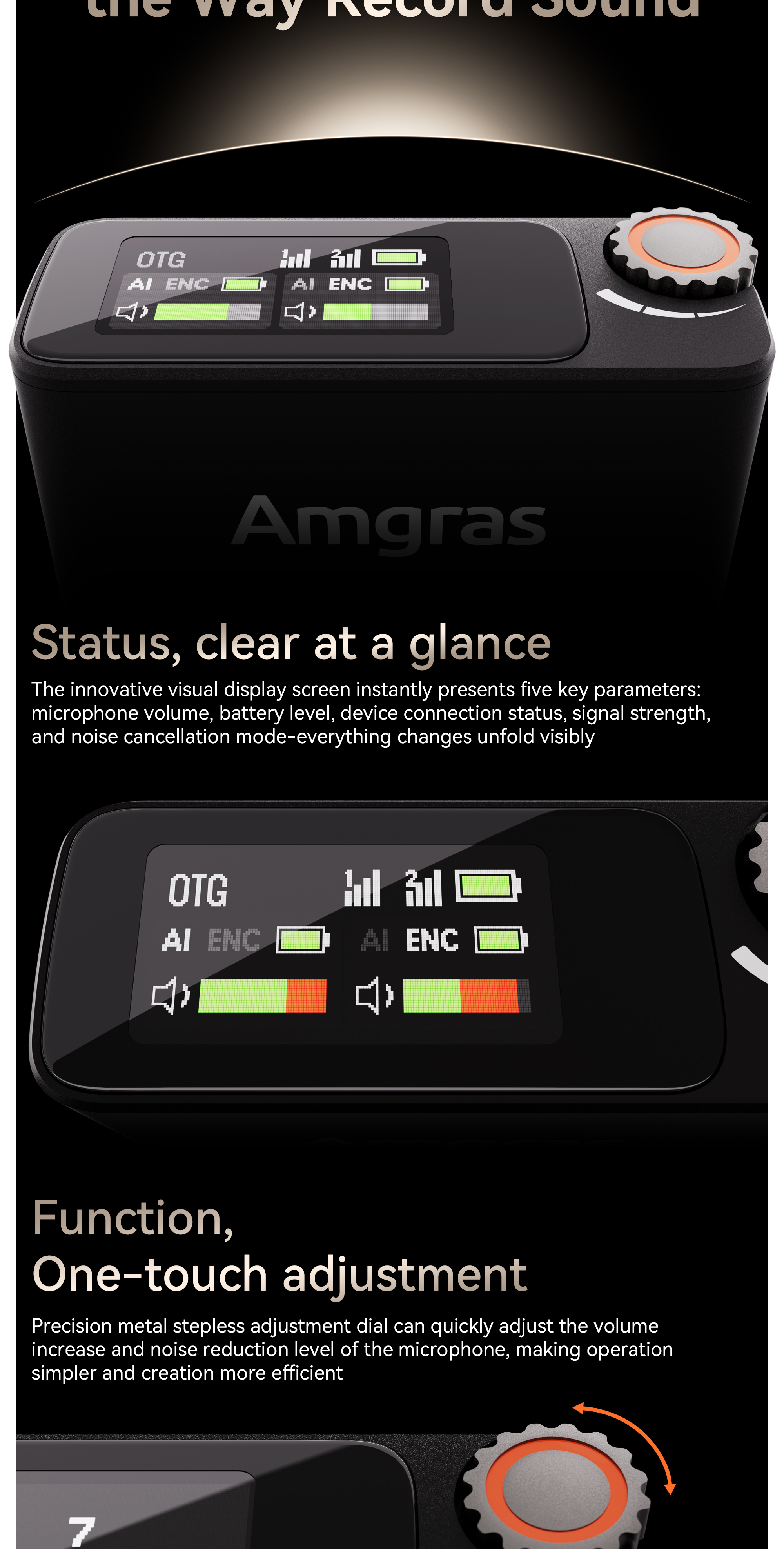 Amgras SoundMeta XTS Wireless Microphone Mobile Phone Camera Vlog/Live ...