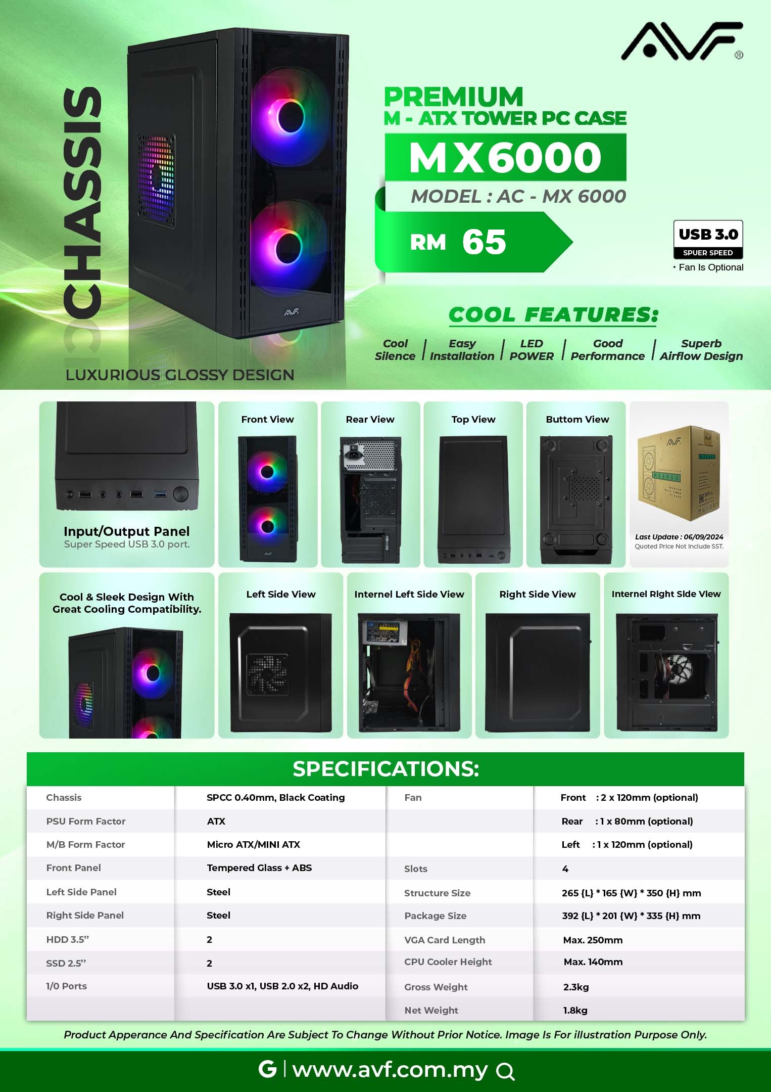 Gaming Freak MX6000 Mini Micro Mid Tower MATX AVF Chassis Case | USB 3. ...
