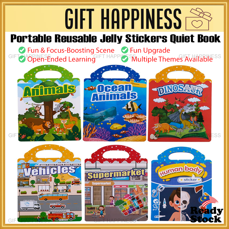 Portable Reusable Jelly Stickers Quiet Book – Fun, Creative ...