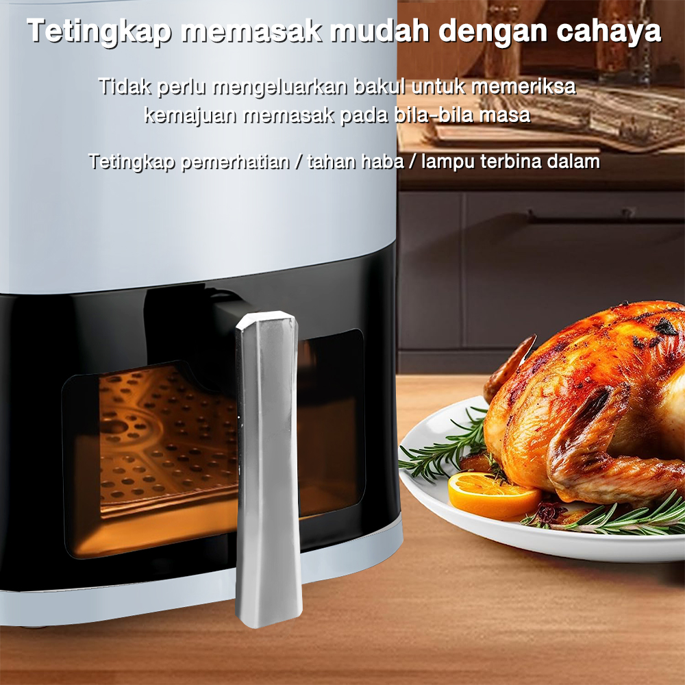 Simmo Air Fryer 1200W Mini Air Fryer oven Visible Window 360° Hot Air ...