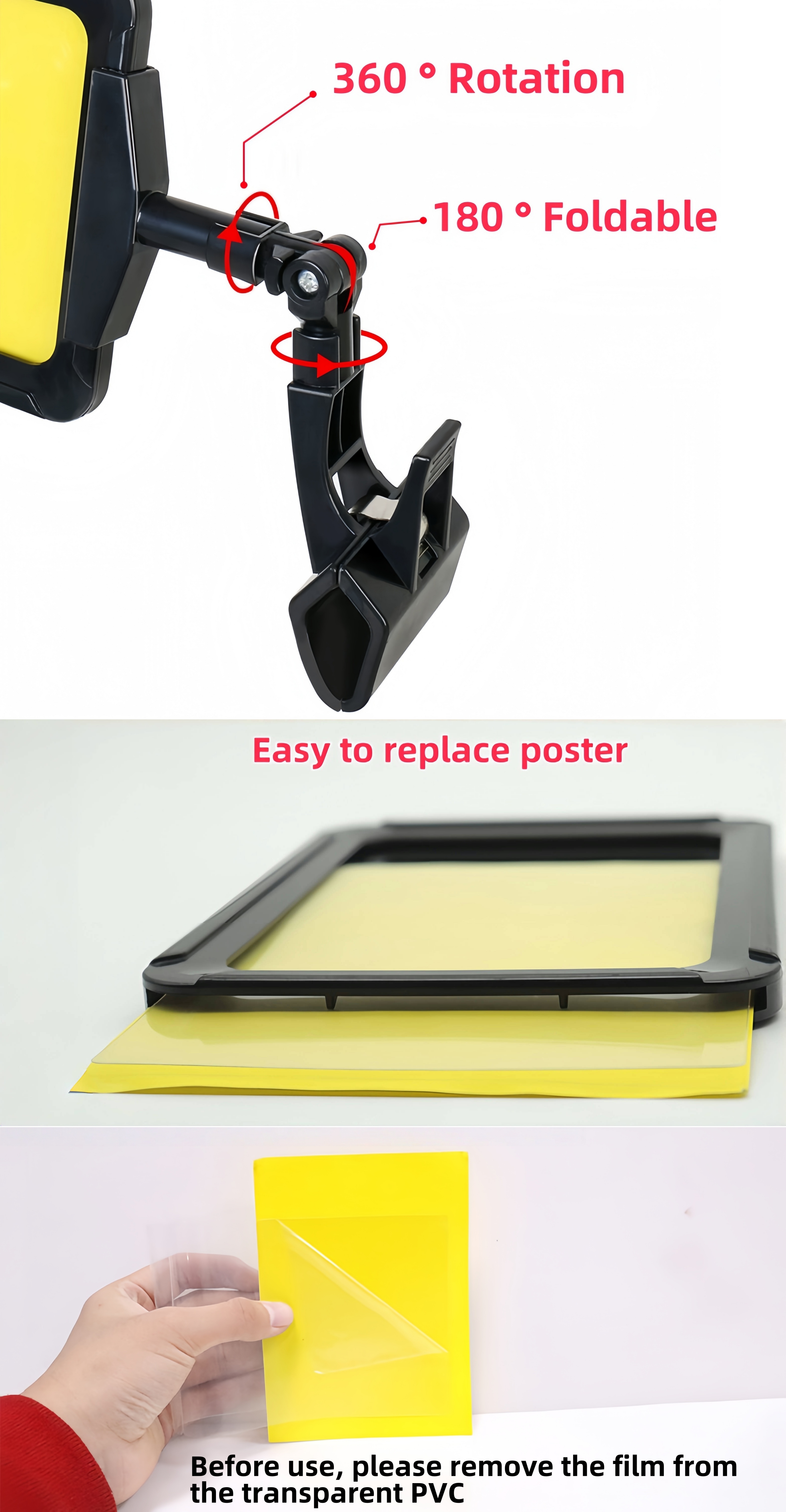 A4 A5 Signboard Clip POP Price Display Vertical Horizontal Sign Holder ...