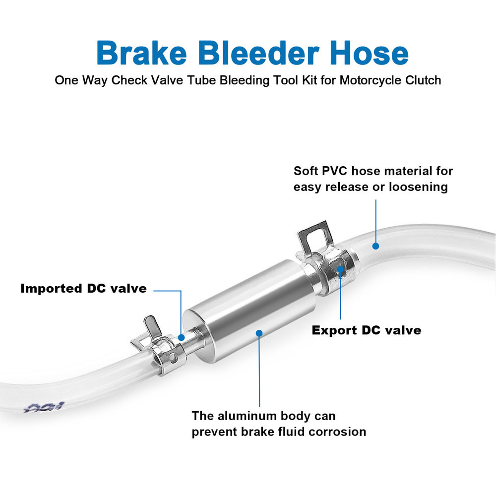 Motorcycle Brake Fluid Clutch Bleeder Hose Pipe Kit Clutch One Way ...