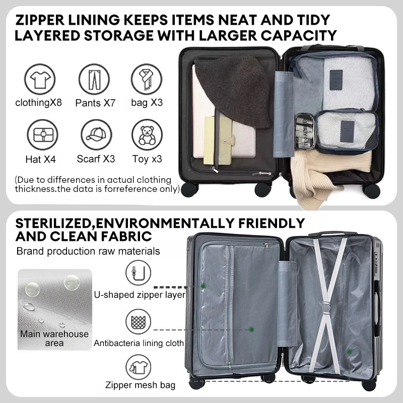 20/24 Inch Luggage Suitcase Travel Bag 360° Universal Wheel With Lock ...