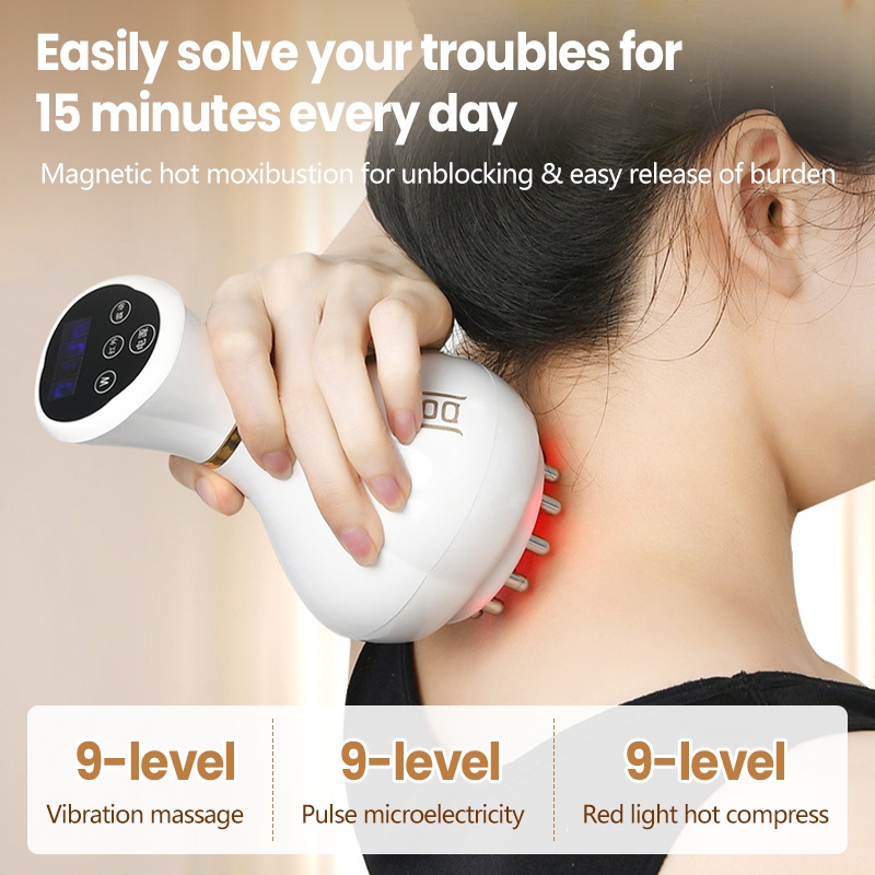 Electric Meridian Brush Vibrater Massage Heating 9-Speed Kneading ...