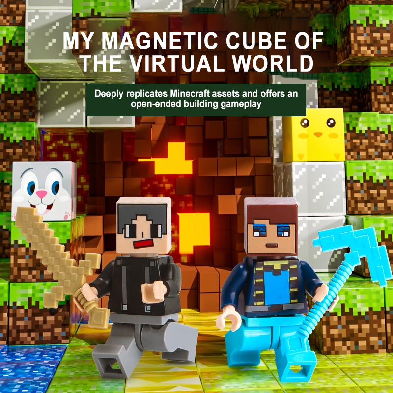 🔥Free gift🔥 200PCS My World Minecraft Creative Magnetic Cube Building ...