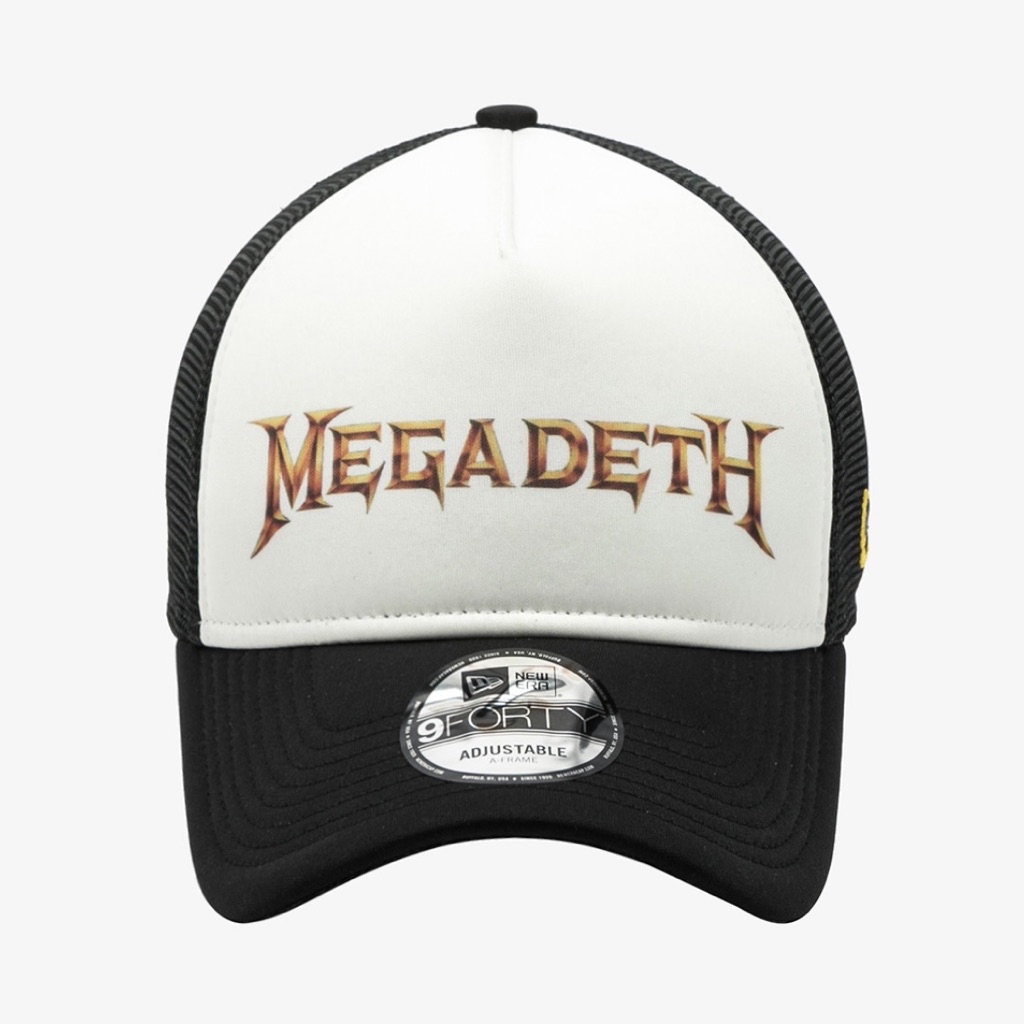 NEW ERA 9FORTY A-FRAME MEGADETH TRUCKER FOAM HAT BLACK WHITE SNAPBACK ...