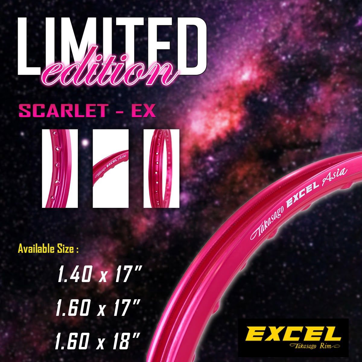 RIM ALLOY TAKASAGO EXCEL ASIA 1.40x17 1.60x17 (HARGA SATU RIM) 1.60X18 ...