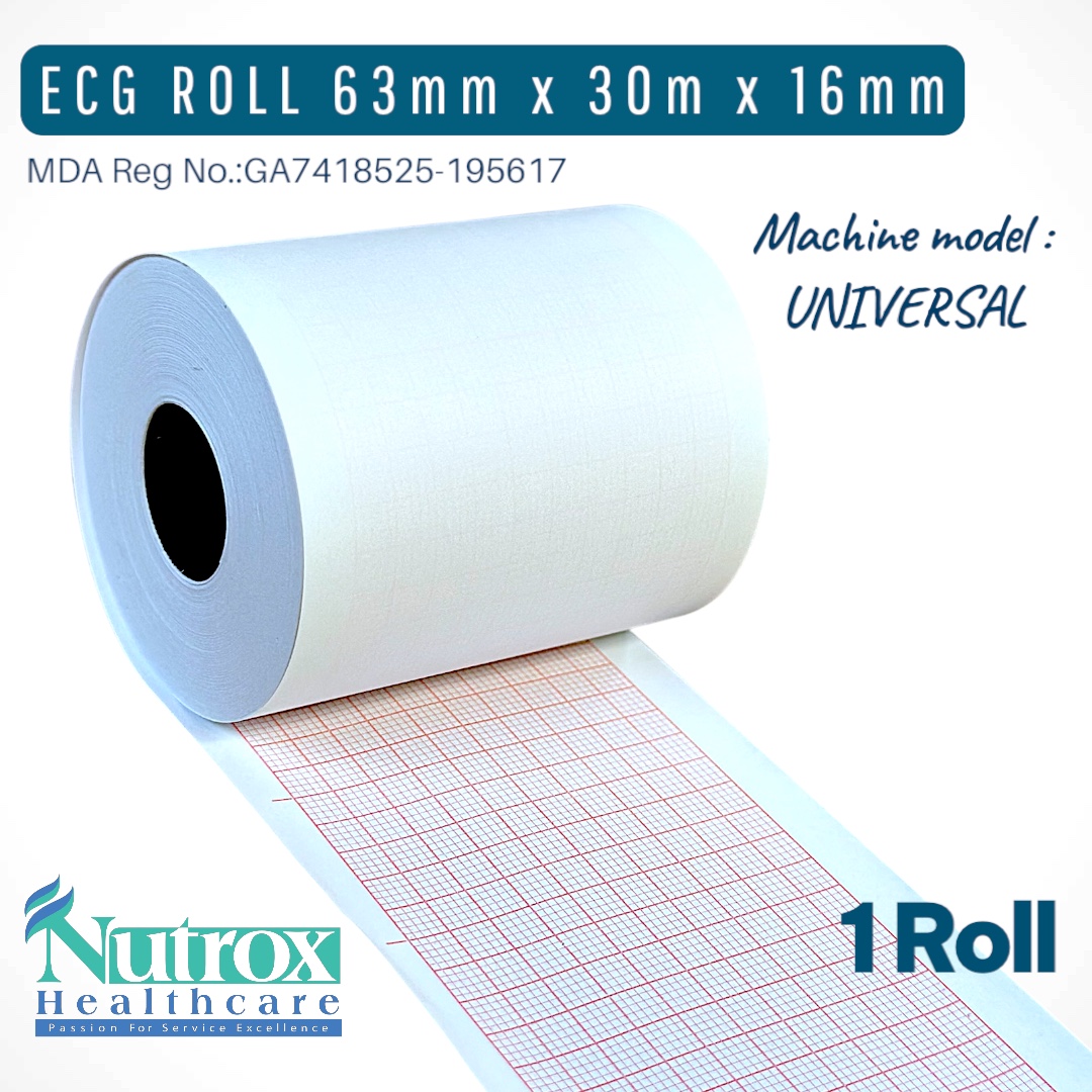 ECG Roll Paper 63mm x 30m x 16mm (1 Roll) ECG Paper for UNIVERSAL ECG ...
