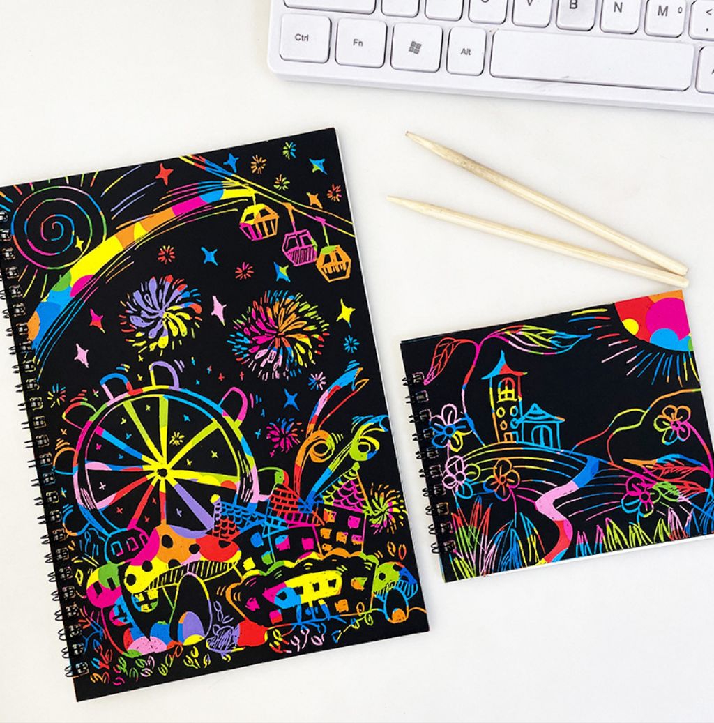 🇲🇾Colorful Scratch Drawing Book / Rainbow Colorful Odorless Magic ...