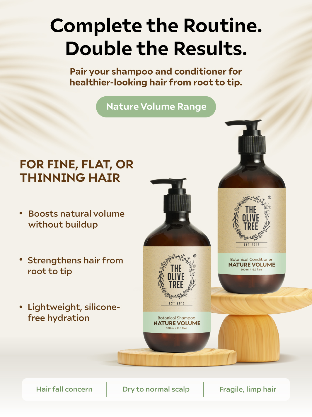 The Olive Tree Set F #1- Nature Volume Shampoo Duo ( 500ml x 2 ) for ...