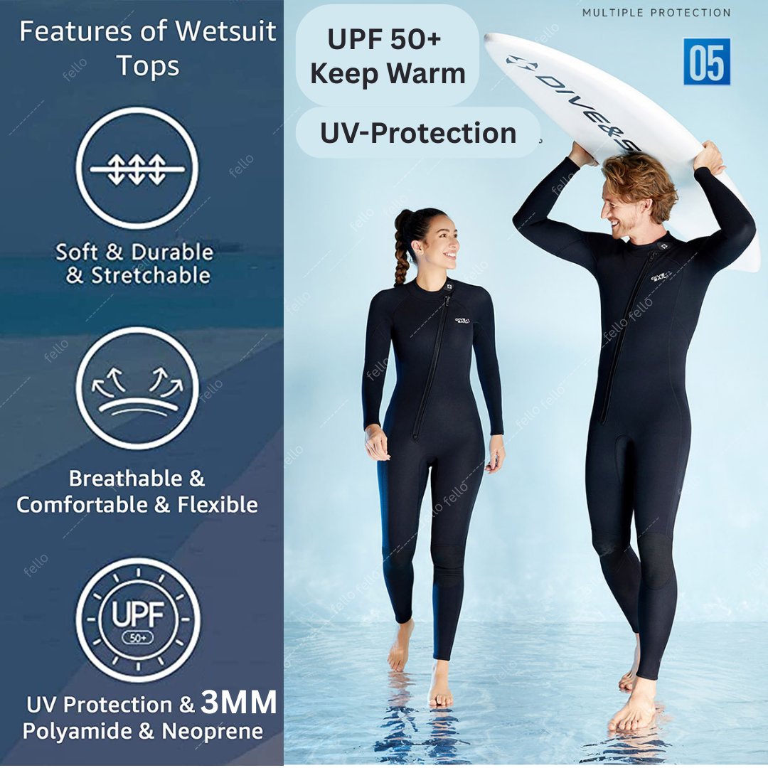 🇲🇾DIVE&SAIL3MM 1PCS Thermal Wetsuit Men Women Thicken Warm Long Diving ...