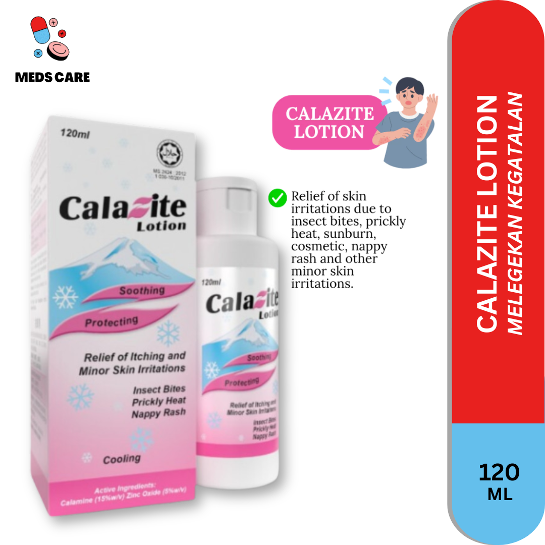 CALAZITE Soothing Relief Calamine & Zinc Oxide Lotion 120ML | Shopee ...