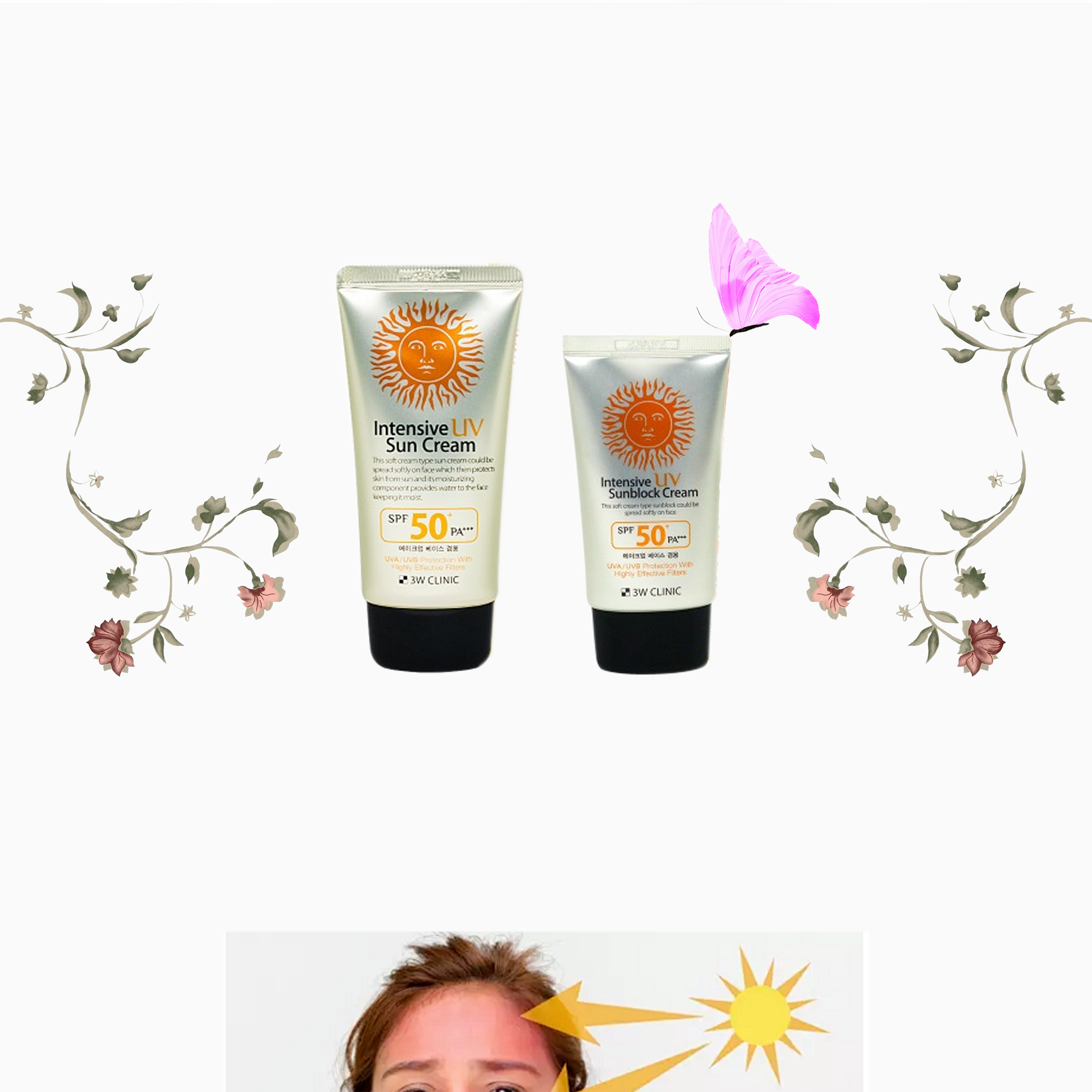 3W CLINIC Sunscreen Moisturizing Anti-aging Brightening SPF50+ PA ...