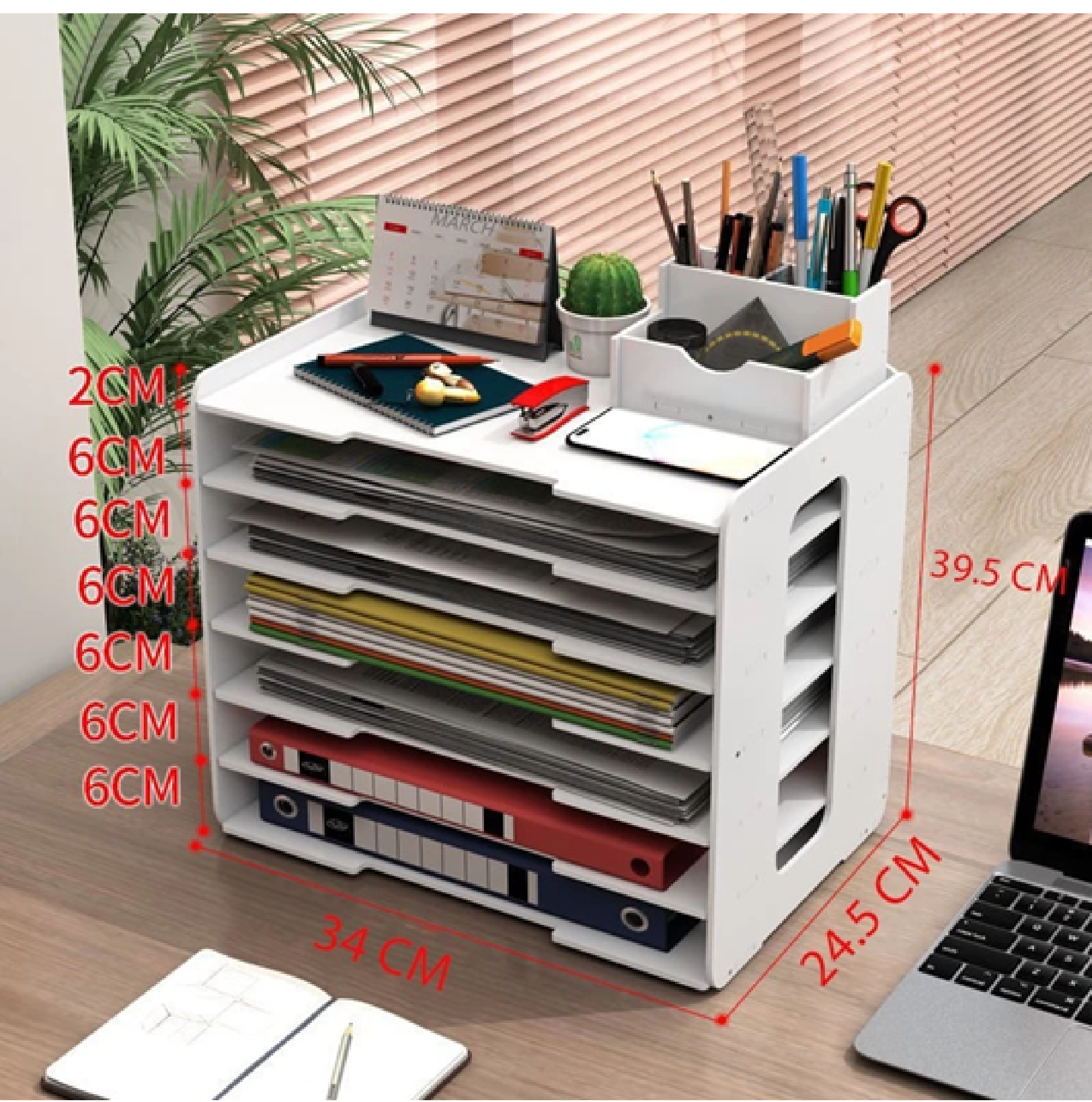 7-Tier A4 Paper Tray | Desktop Document Organizer | Office Storage Rack ...