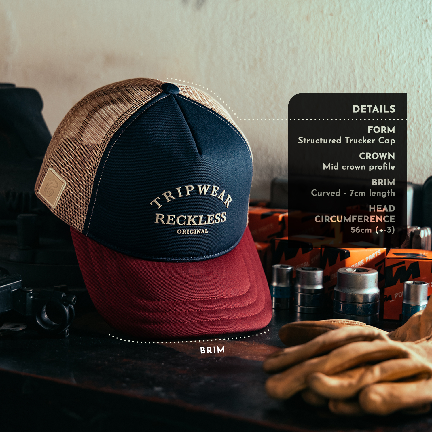 Reckless Life Style Cap - Cotton Khaki Fabric, Breathable Mesh Panel ...