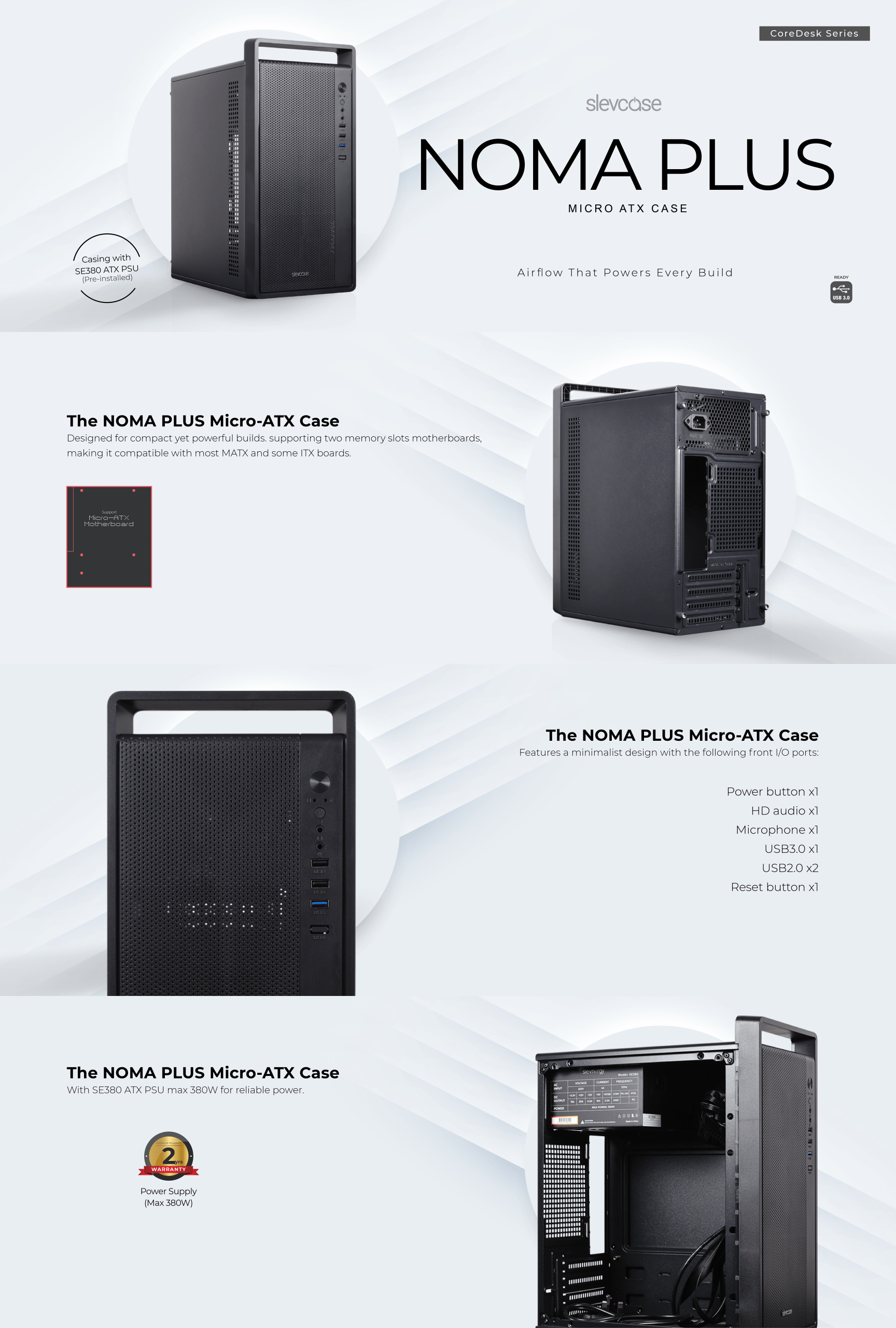 SLEVCASE A-TOUCH / NOMA PLUS Micro ATX Casing WITH POWER SUPPLY ...